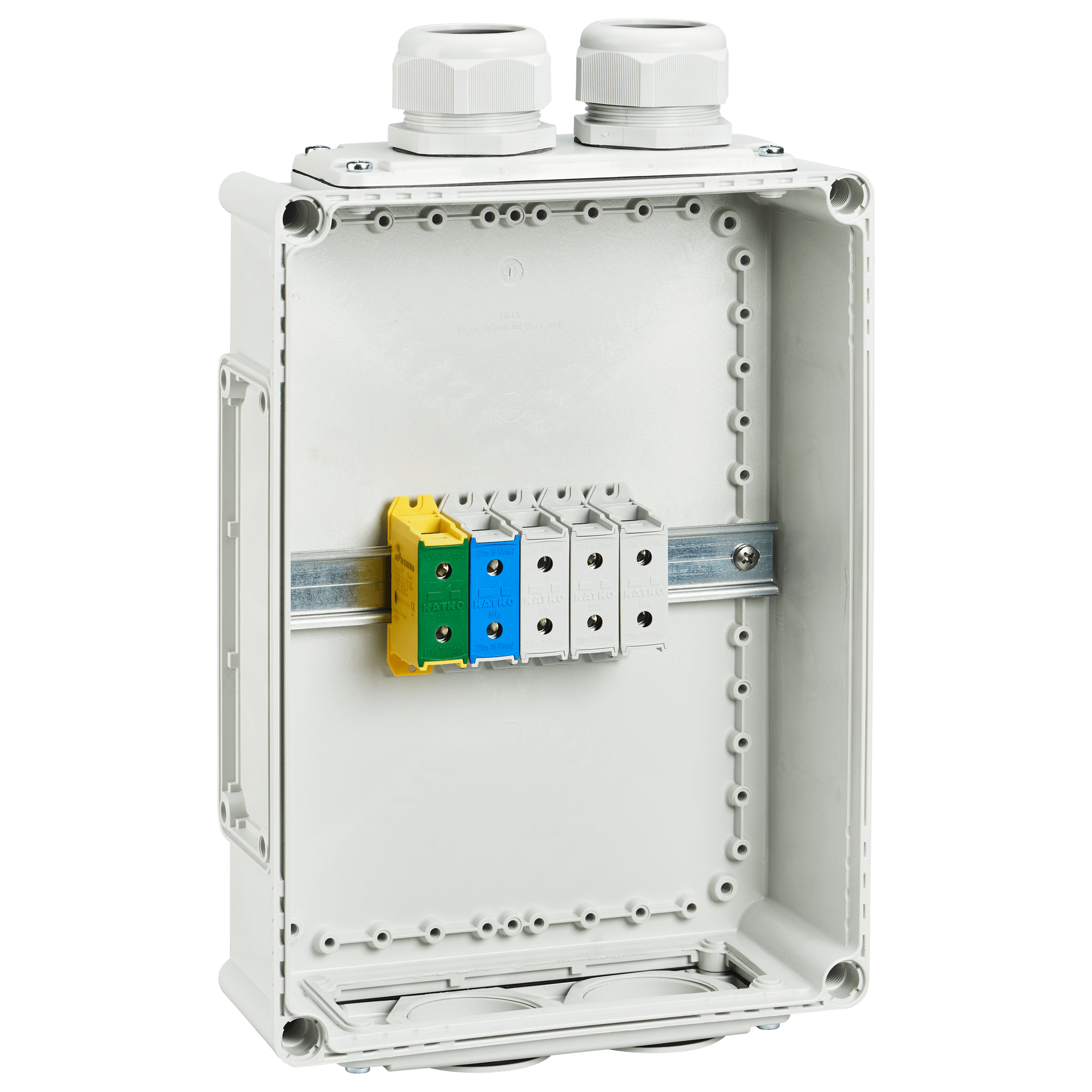 Polycarbonate and stainless steel enclosed terminal blocks - Katko